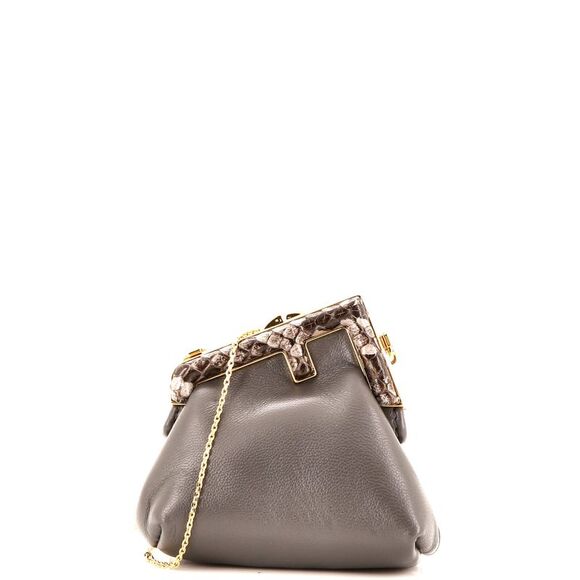 Fendi | Bags | Fendi First Charm Crossbody Bag Leather Nano Gray | Poshmark